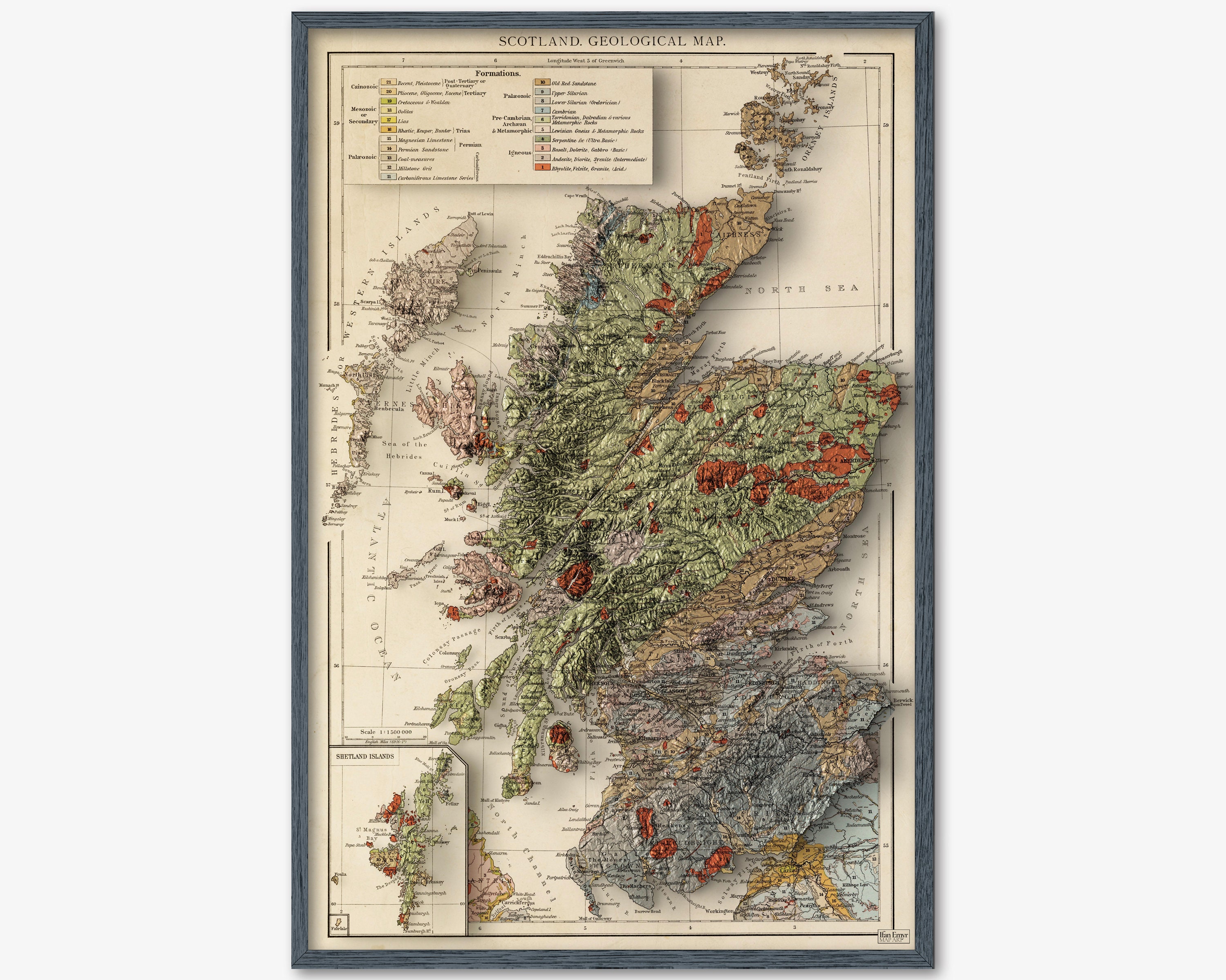 Scotland 1900 Geological Relief Map Map Art Print Historical - Etsy UK