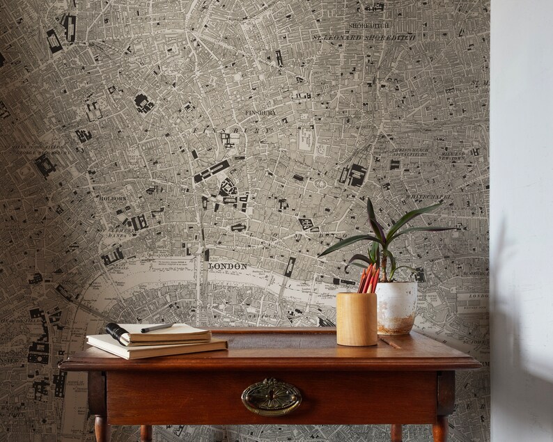 Custom Map Wallpaper Bespoke Historical Map Wallpaper Mural - Etsy UK