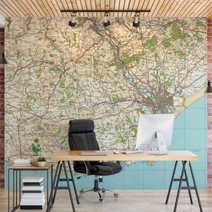 Custom Map Wallpaper - Bespoke Historical Map Wallpaper Mural of Any ...