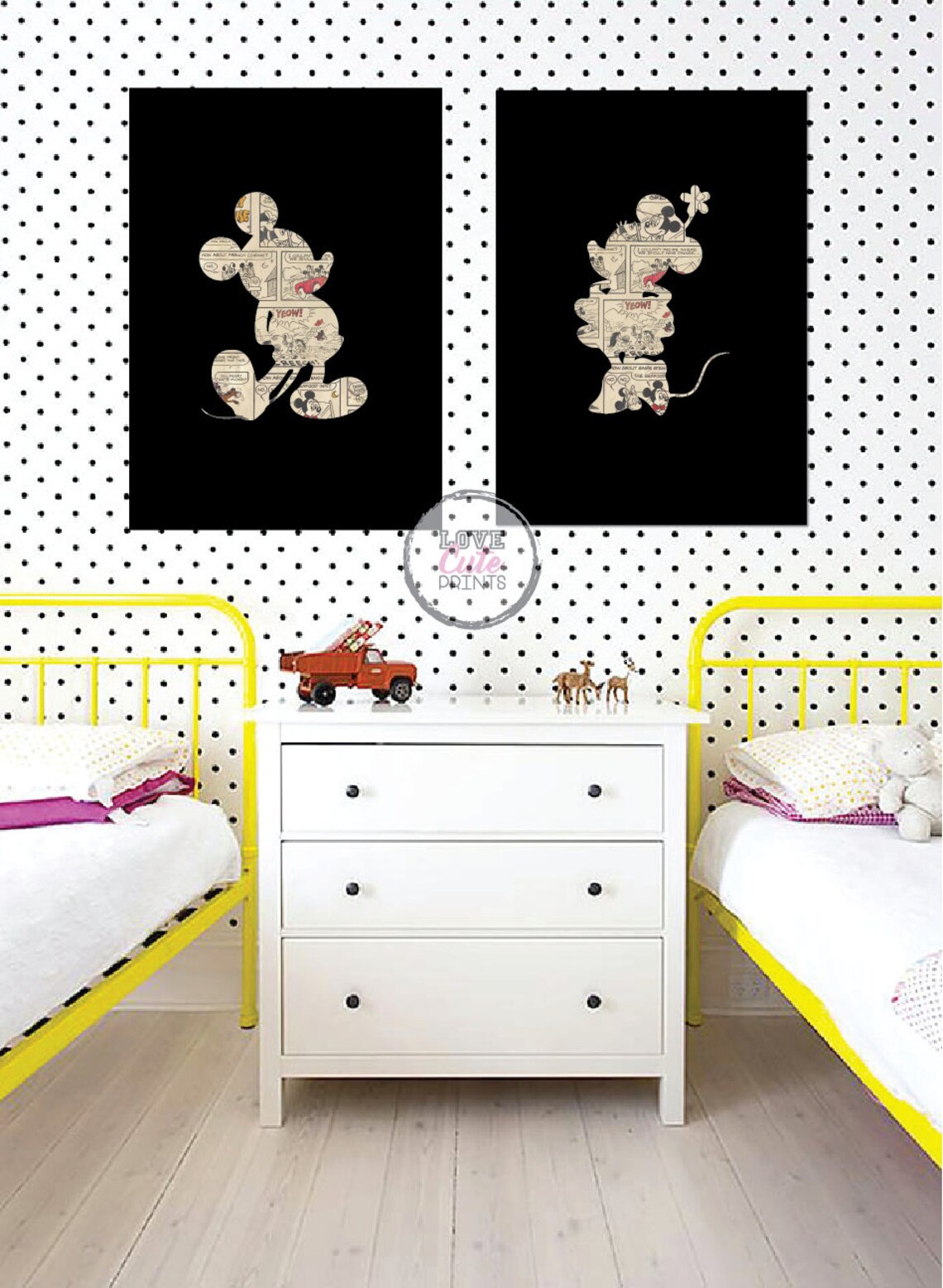 Printable Mickey Silhouette Poster, Retro Mickey Poster, Mickey Wall ...
