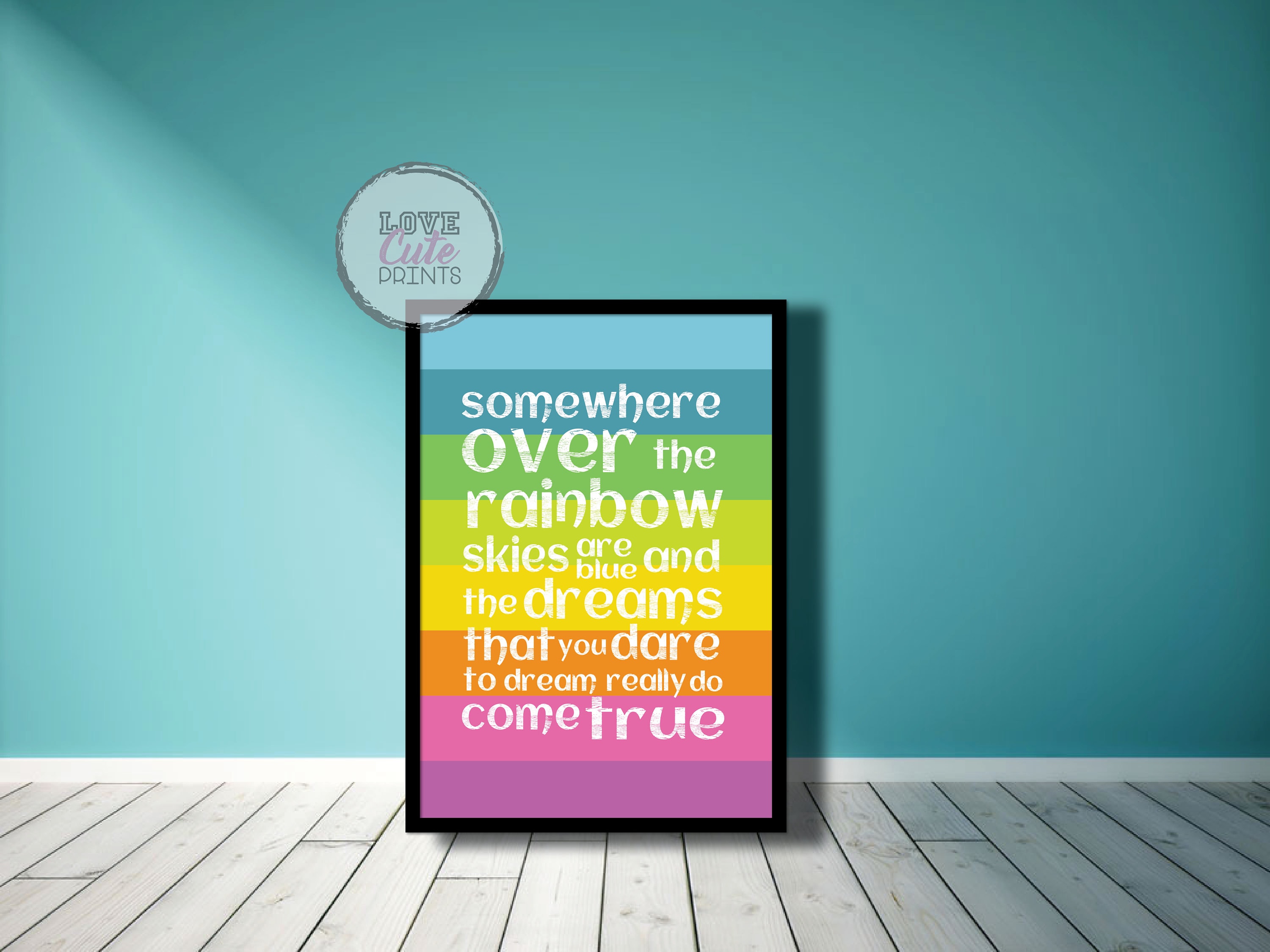 Printable Wizard of Oz Poster, Somewhere Over the Rainbow Wall Decor ...