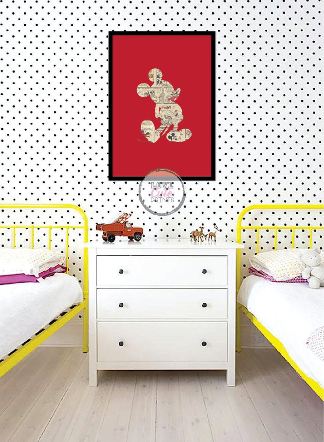 Printable Mickey Silhouette Poster, Retro Mickey Poster, Mickey Wall ...