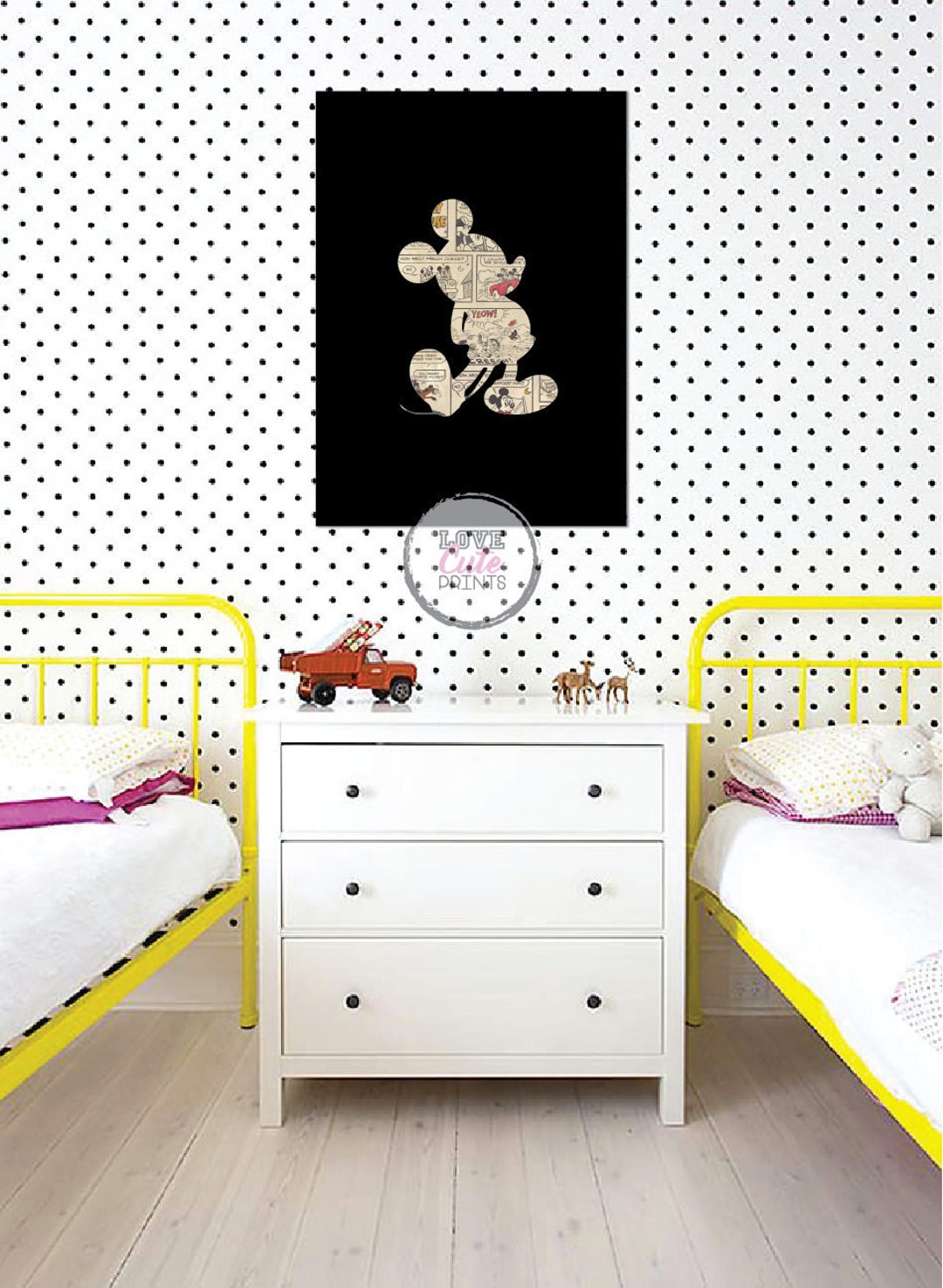 Printable Mickey Silhouette Poster, Retro Mickey Poster, Mickey Wall ...