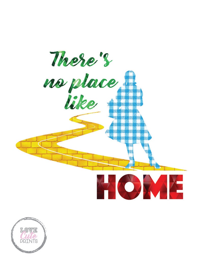 Printable Wizard of Oz Poster, No Place Like Home Wall Decor, Gift for ...