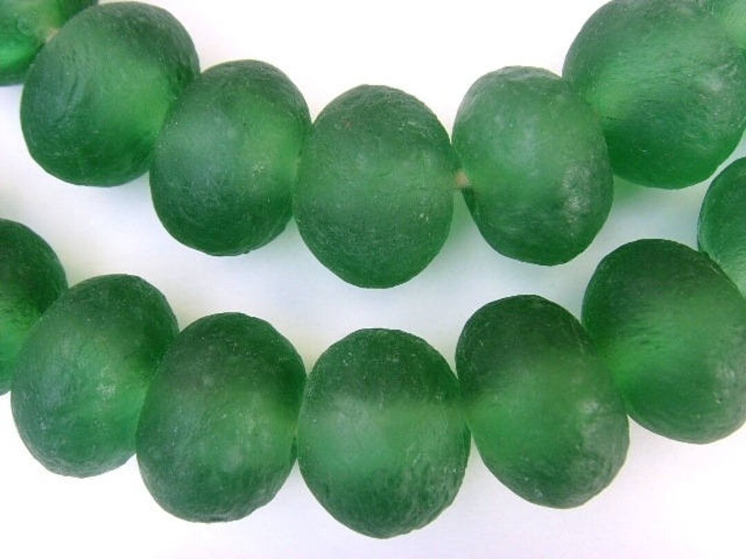 40 Translucent Glass Beads Green TGBXL07 - Etsy Denmark