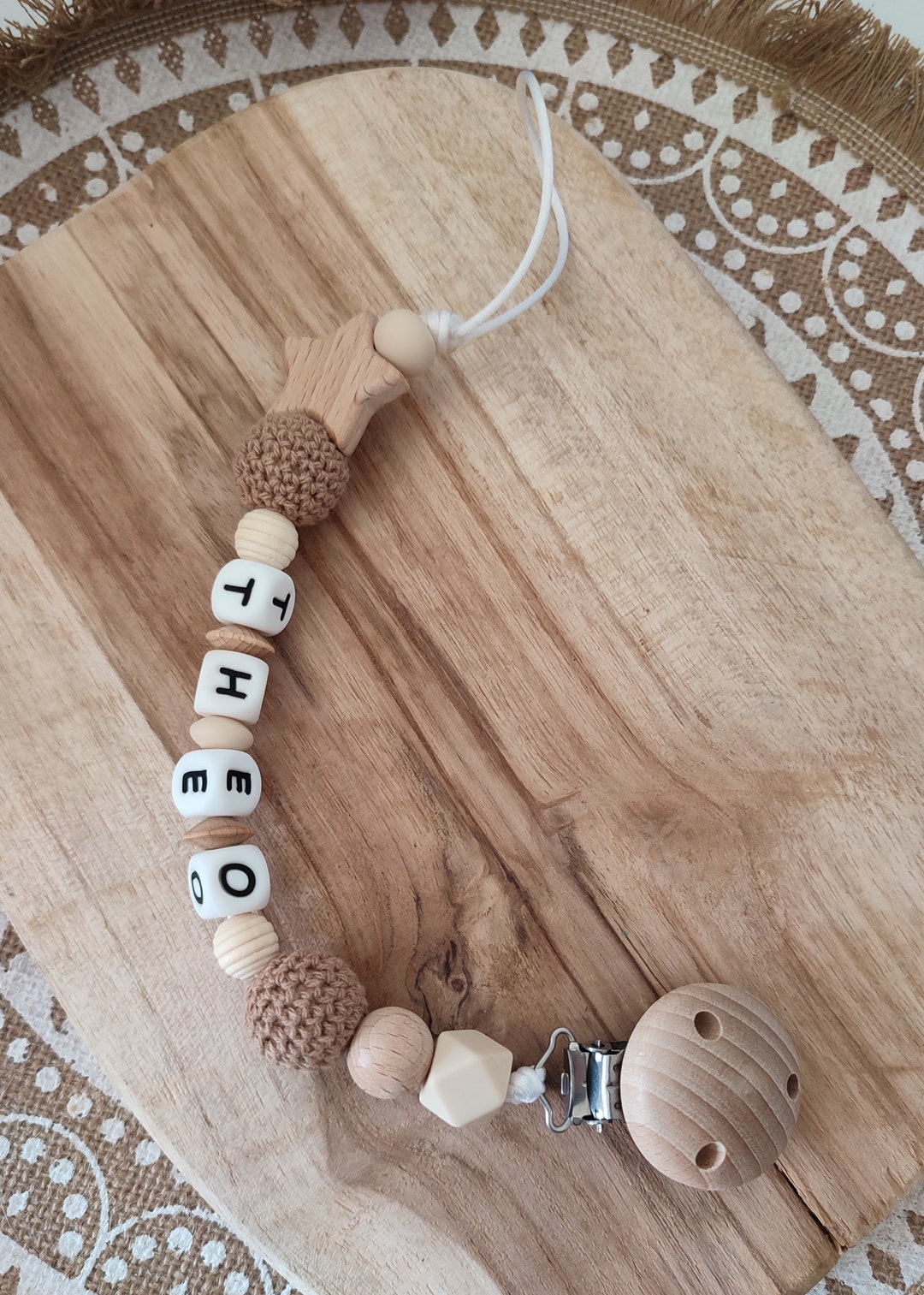 Personalized Wooden Pacifier Clip Customizable Silicone - Etsy