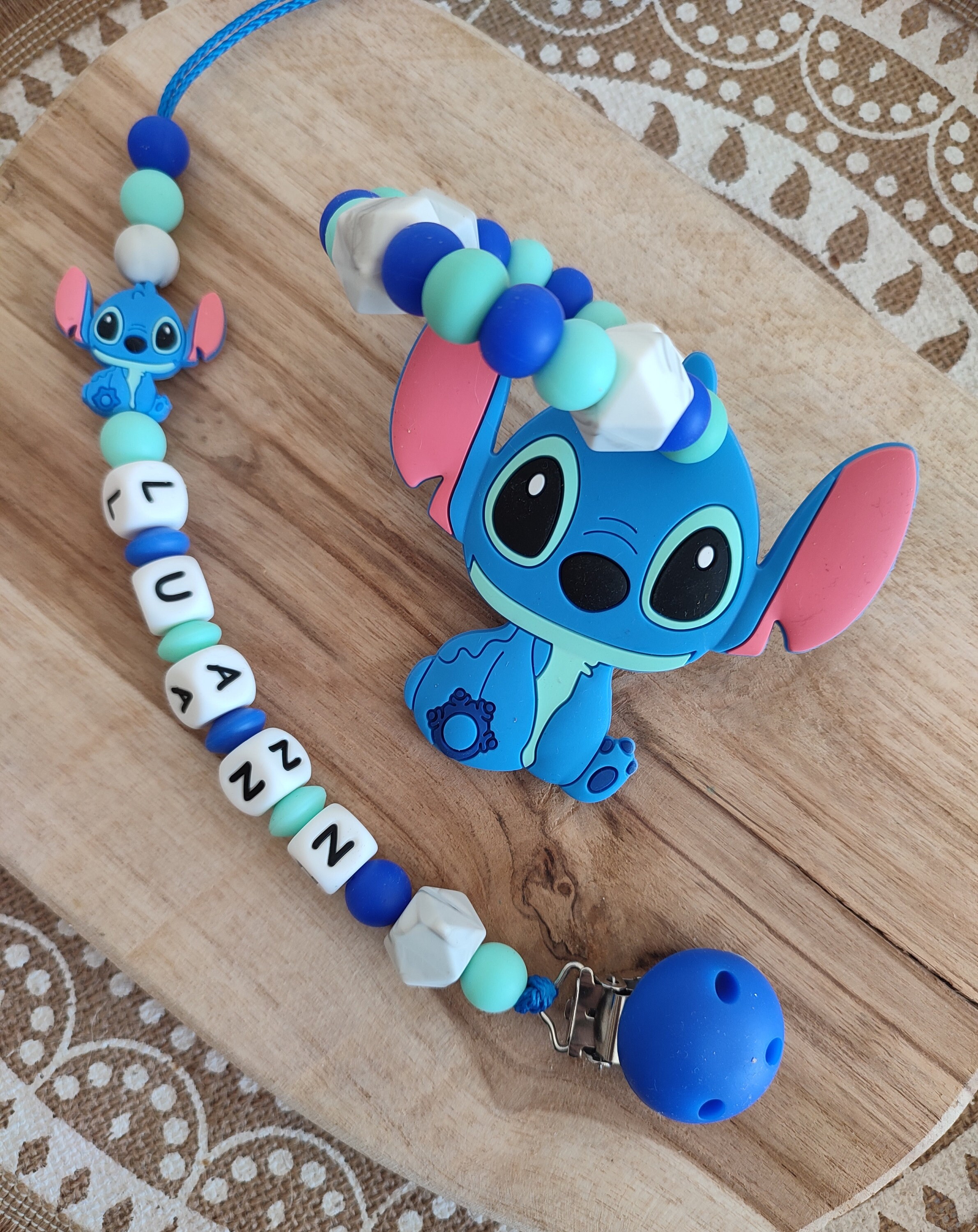 Personalized Stitch Disney Pacifier Clip 100% Silicone Disney Stitch ...