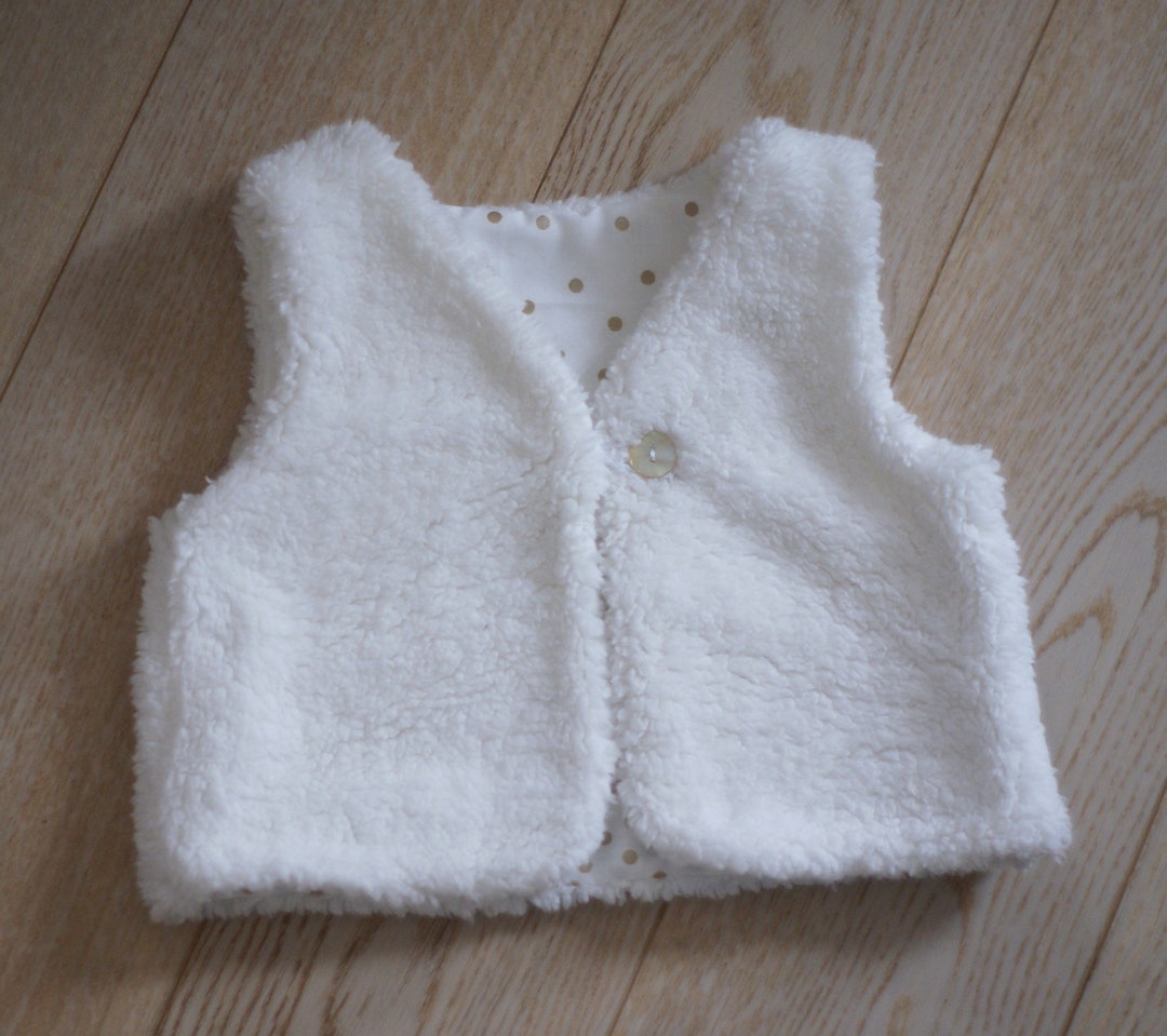 Children's Shepherd Vest With Golden Polka Dots and Fur - Etsy