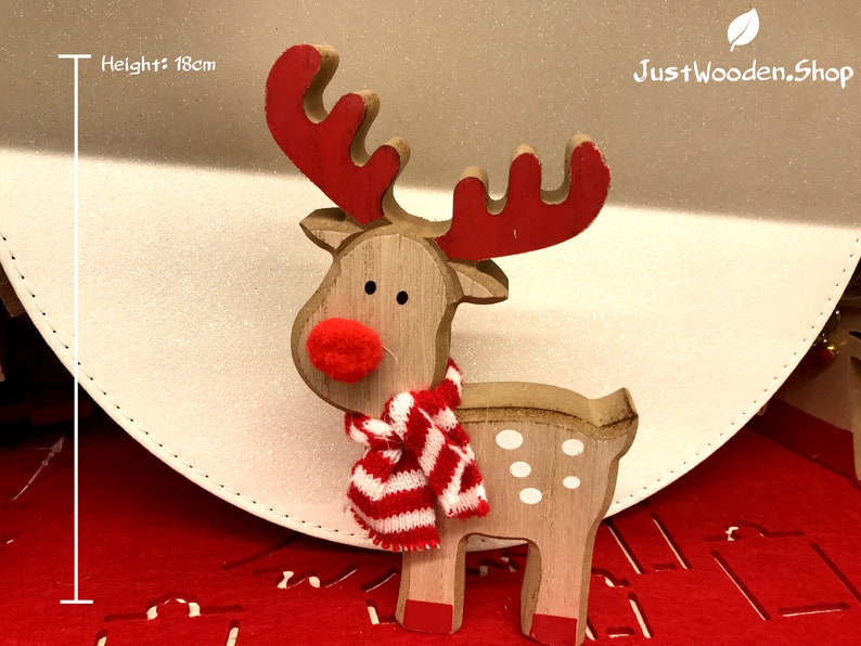 Rustic Reindeer Wooden Christmas Decor Wood Deer Scandi - Etsy