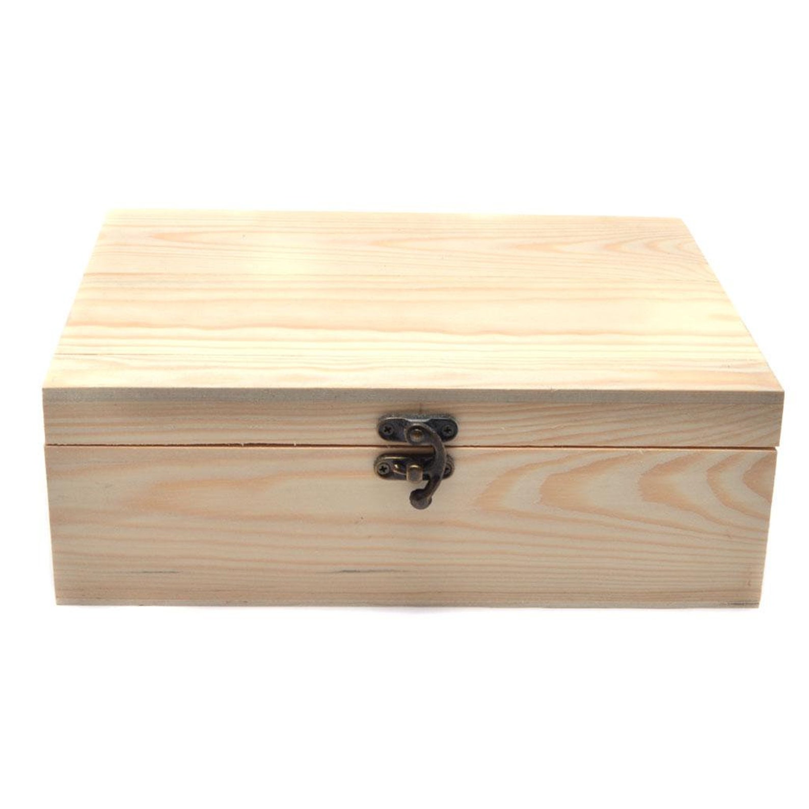 9.4 24cm Large Wooden box with clasp / Chest With Clasp | Etsy