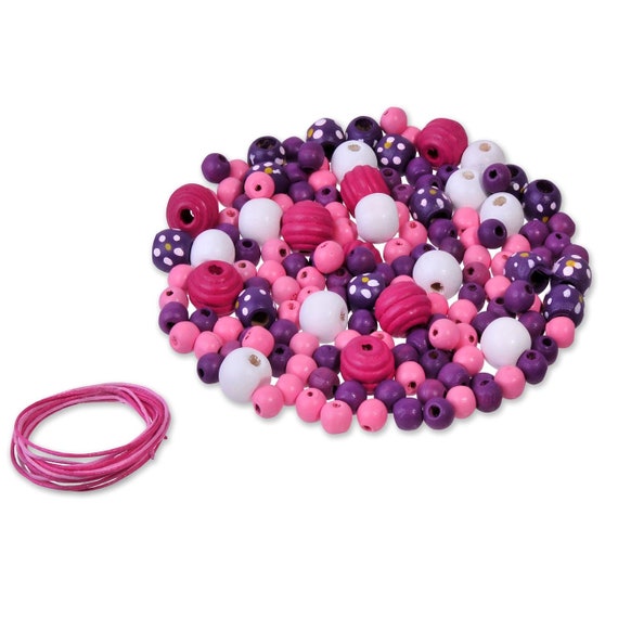 Friendship Bracelet Making Kit Pink Wooden Beaded Bracelet | Etsy