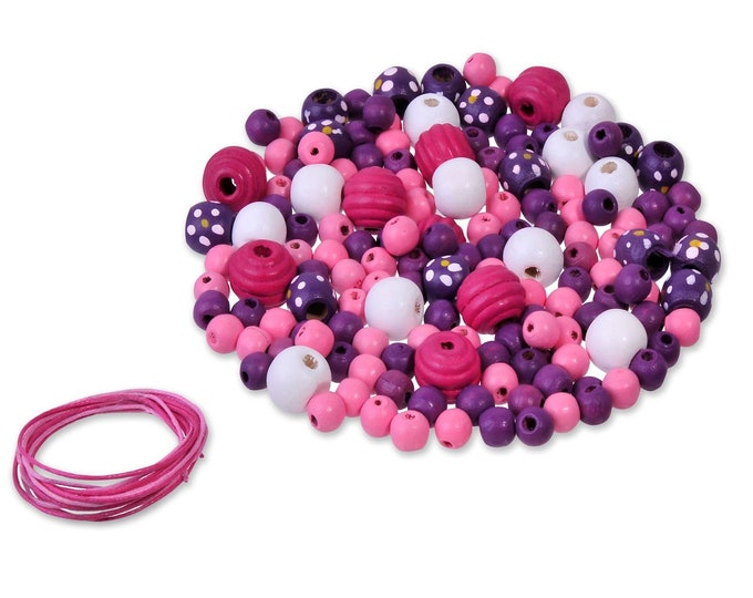 Friendship Bracelet Making Kit, Pink Wooden Beaded Bracelet - Etsy