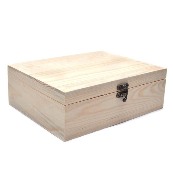 9.4 24cm Large Wooden box with clasp / Chest With Clasp | Etsy