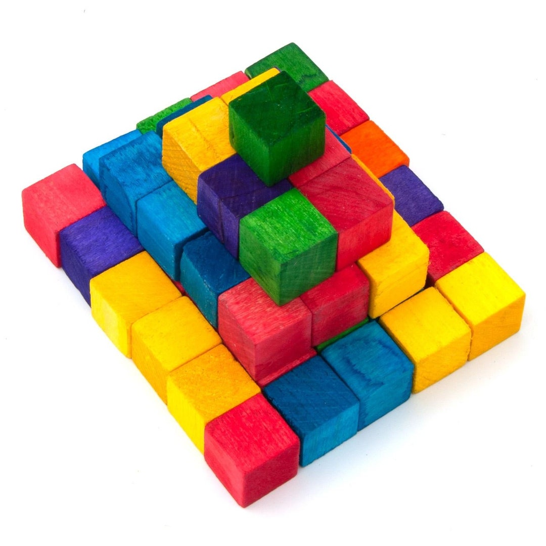 Wooden Blocks Hand Dyed Rainbow Colors 0.6 Inch Set of 49 - Etsy