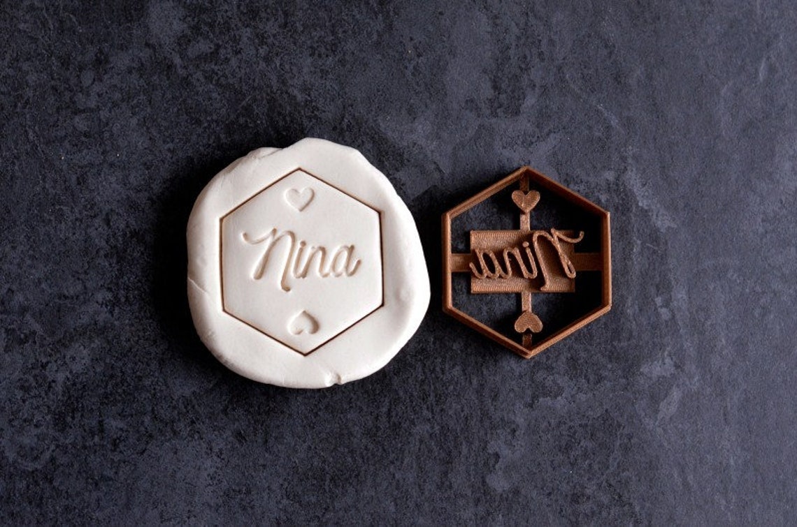 Custom Hexagon Name Cookie Cutter personalized Name Cookie | Etsy
