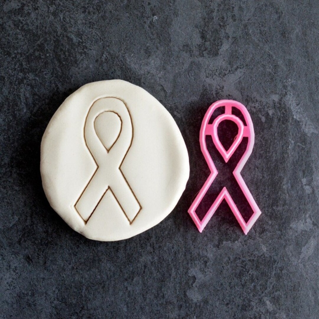 Ribbon Cookie Cutter. Cancer Cookie Mold. Decorated Pink October ...
