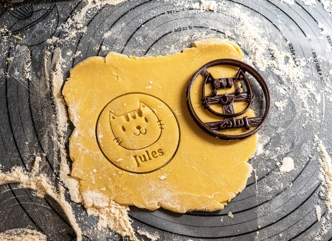 Personalized Cat Cookie Cutter Circle. Cat Biscuit Cookie Cutter. Cat ...