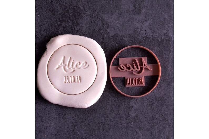 Custom Circle Name and Date Cookie Cutter (personalized) - Name Cookie ...