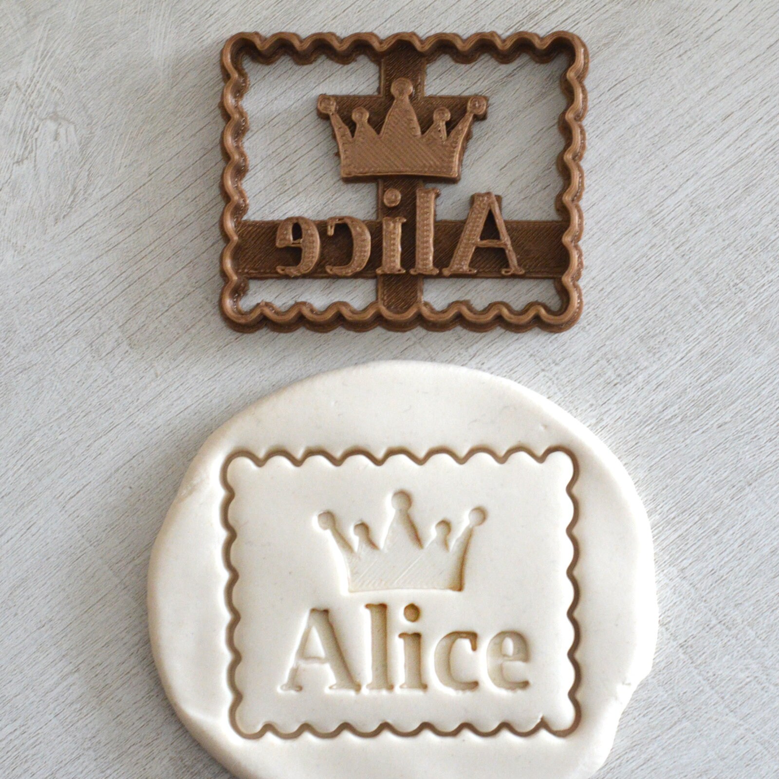 Custom Name and Crown Petit-beurre Cookie Cutter - French Cookie Cutter ...