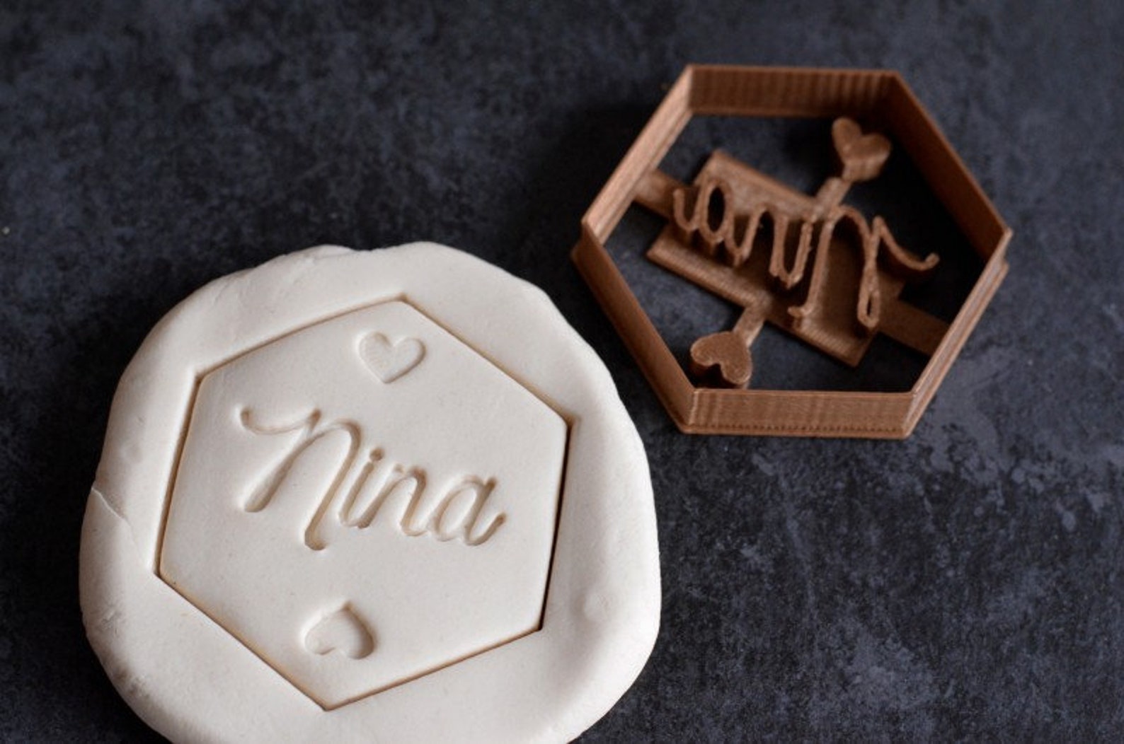 Custom Hexagon Name Cookie Cutter personalized Name Cookie | Etsy