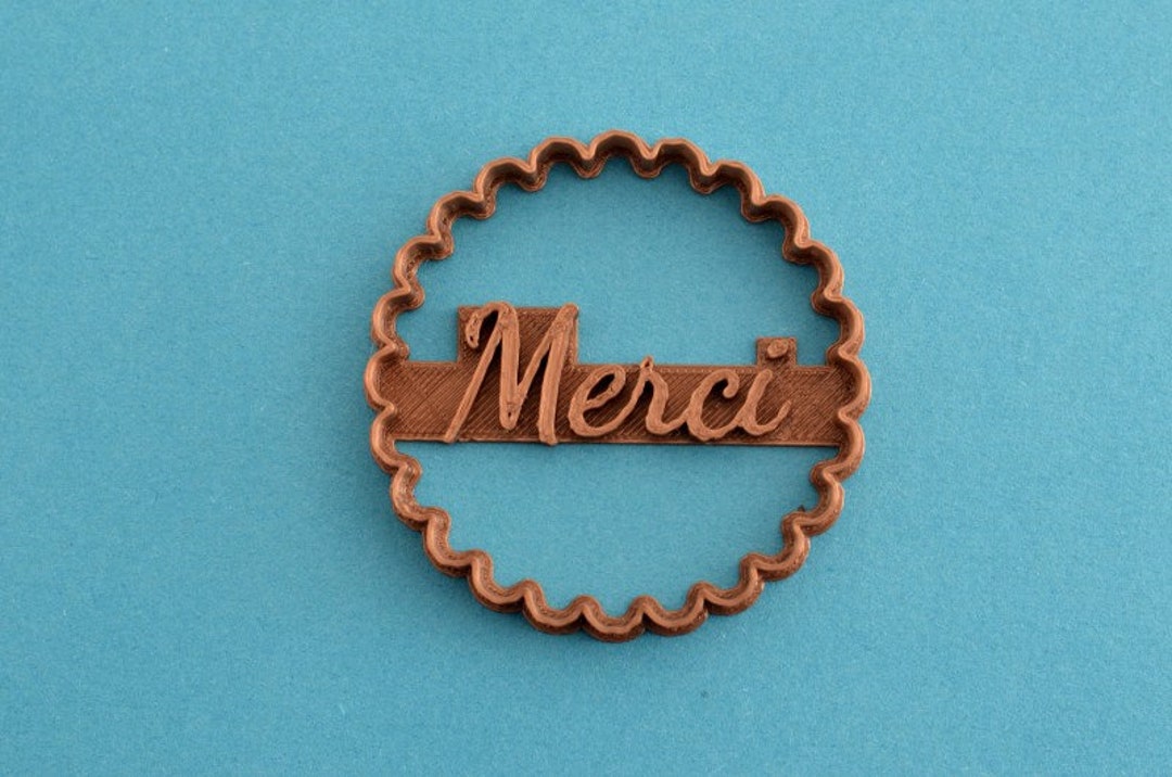 Merci Cookie Cutter Scalloped Circle French Word Cookie Cutter Teacher ...