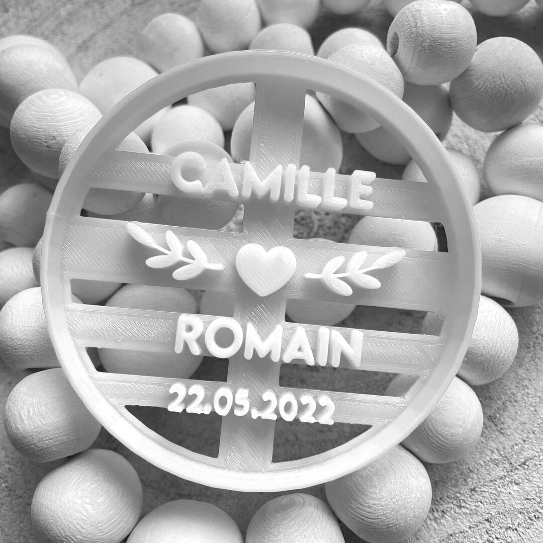 Custom Name and Flower Wedding Cookie Cutter - Wedding Cookie Cutter ...