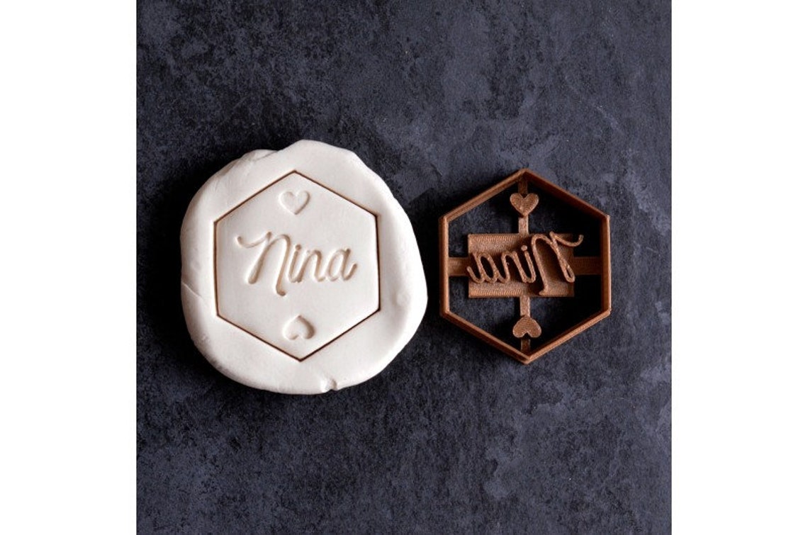 Custom Hexagon Name Cookie Cutter personalized Name Cookie | Etsy