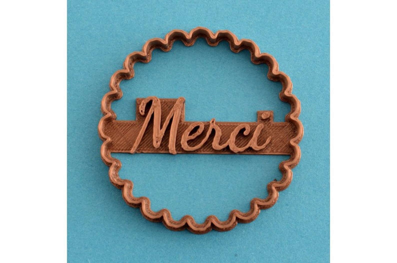 Merci Cookie Cutter Scalloped Circle - French Word Cookie Cutter ...