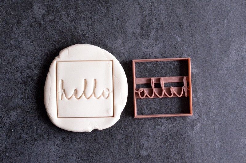 Hello Cookie Cutter - Message Cookie Cutter - Hello World Cookie Cutter ...