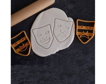 Comedy and Tragedy Drama Masks Two Piece Set Cookie and - Etsy