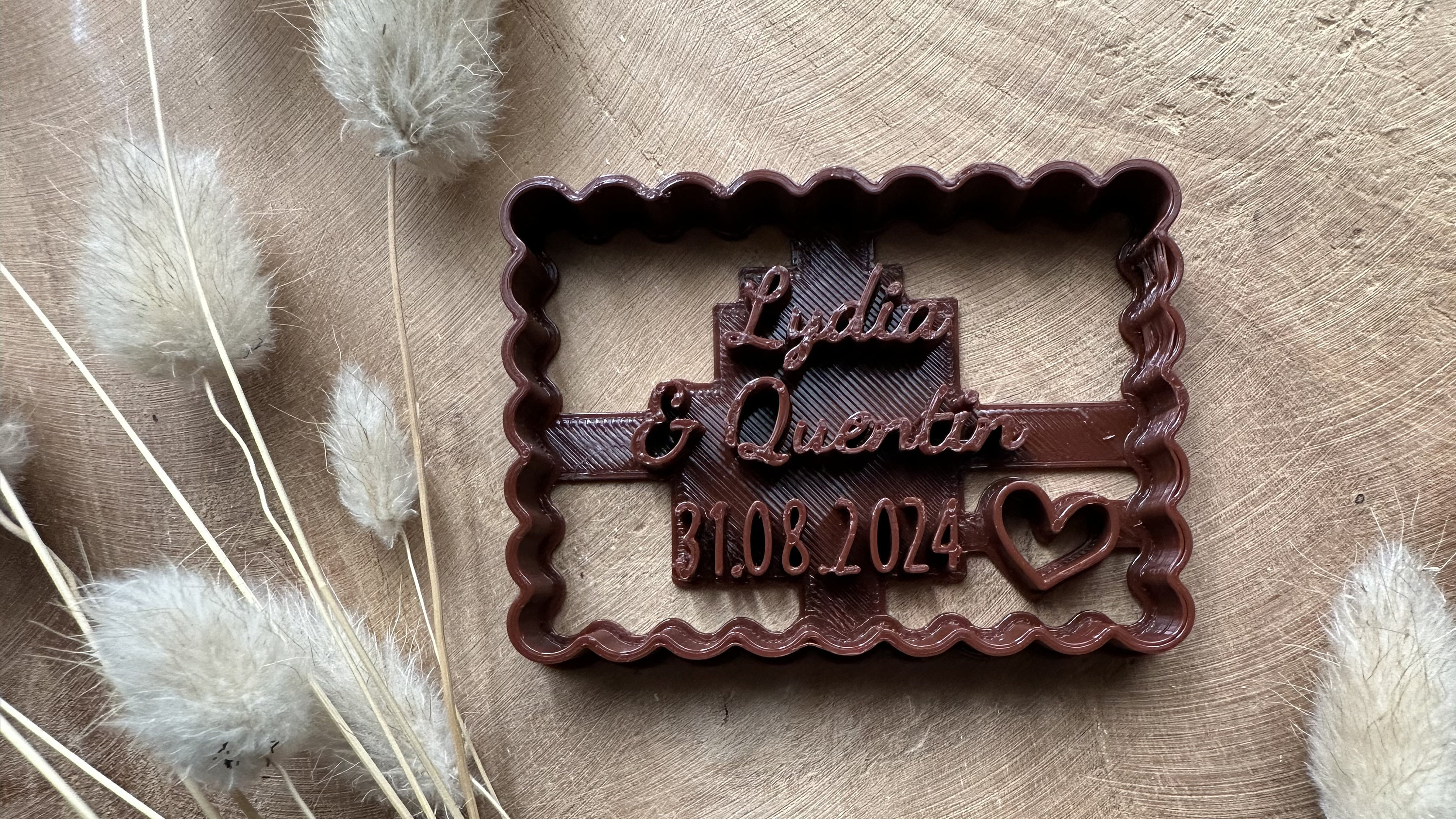 Custom Name and Heart Petit-beurre Cookie Cutter - Wedding Cookie ...