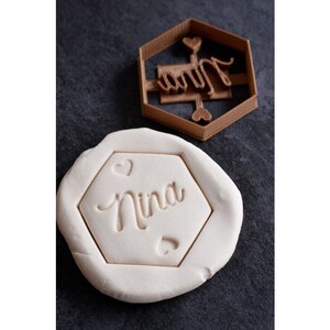 Custom Hexagon Name Cookie Cutter (personalized) - Name Cookie Cutter ...