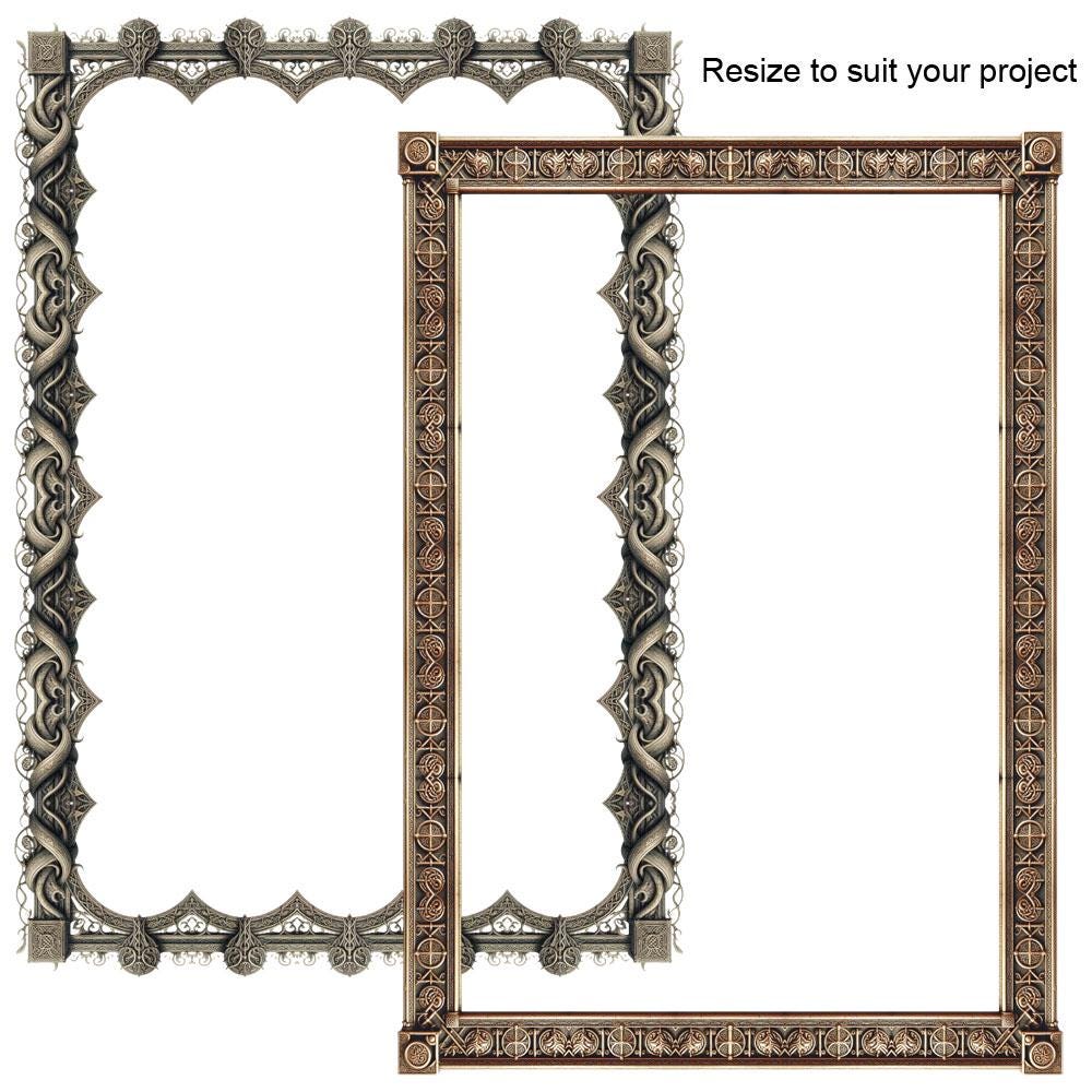 Nordic Borders 7 Frames Ornate Norse Style Clip Art Digital Download ...