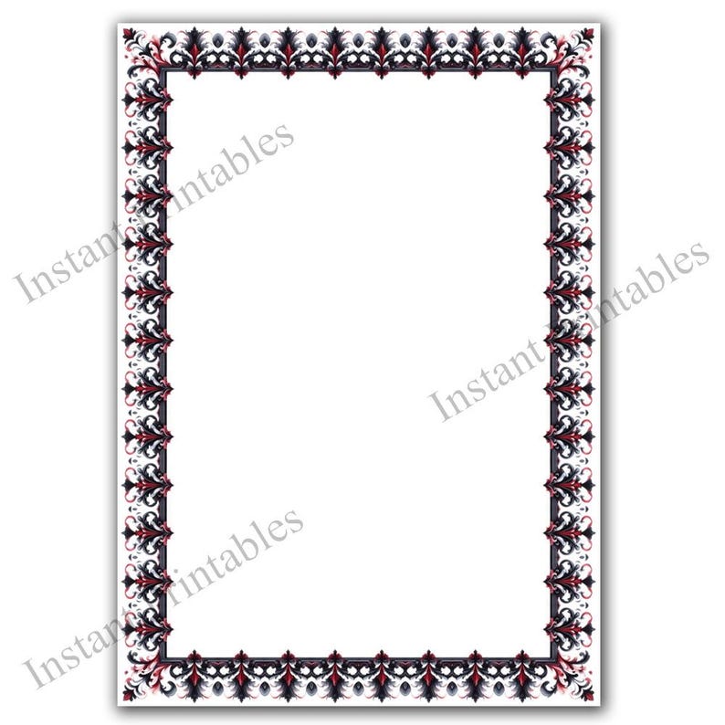 Red Black Rococo Borders 8 Frames Ornate Style Clip Art Digital ...