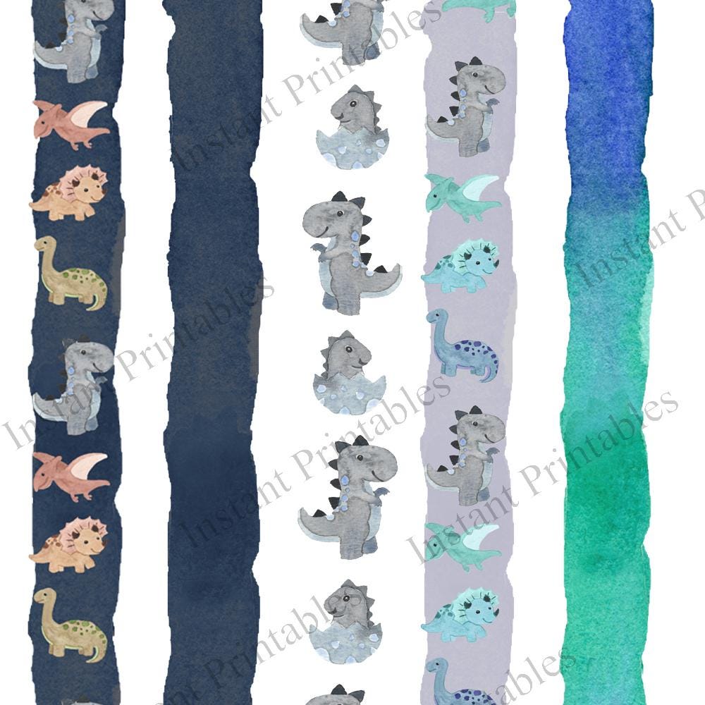 Cute Dinosaur Watercolour Borders Frames Dino Clip Art Bundle 10 ...
