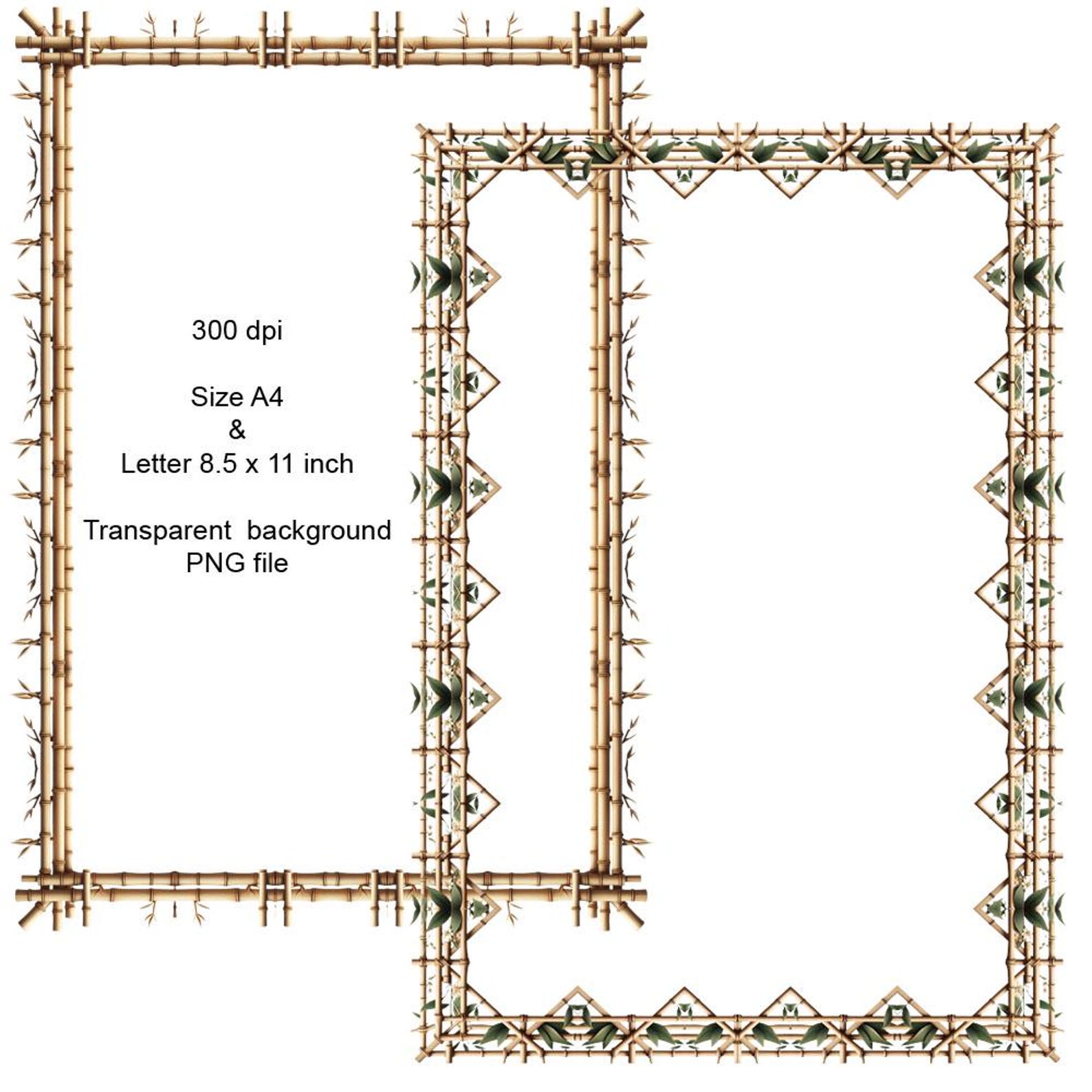 Bamboo Borders 8 Frames Decorative Tiki Style Clip Art Digital Download ...