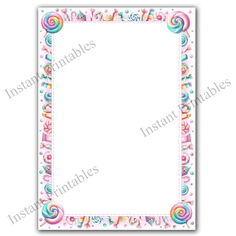 Candyland Borders Frames Candy Land Clipart Bundle 10 Digital Lollies ...