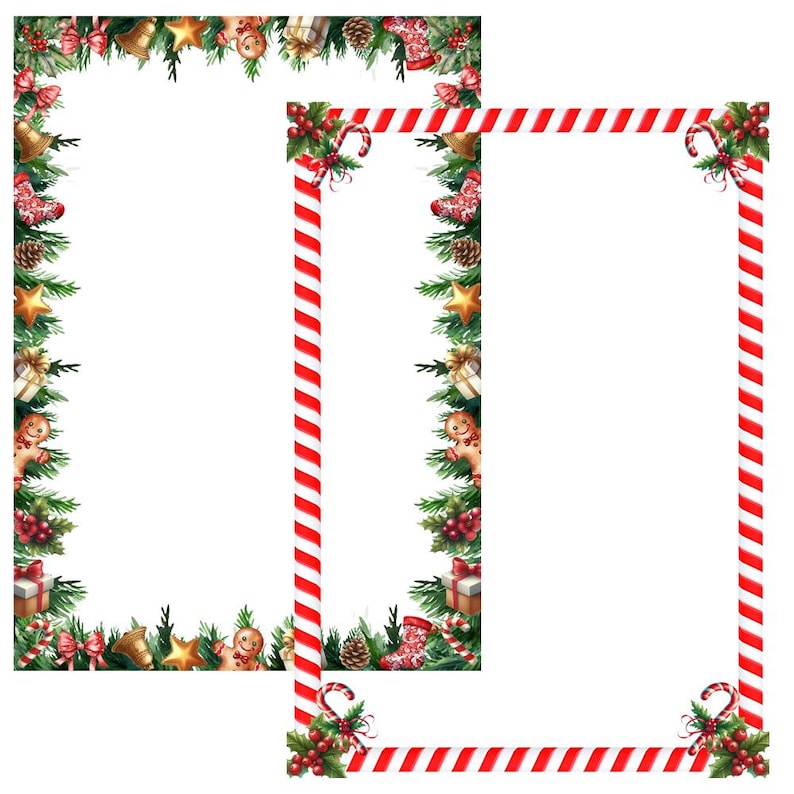 Christmas Watercolour 5x7 Borders for Card Making Christmas Frame Clip ...