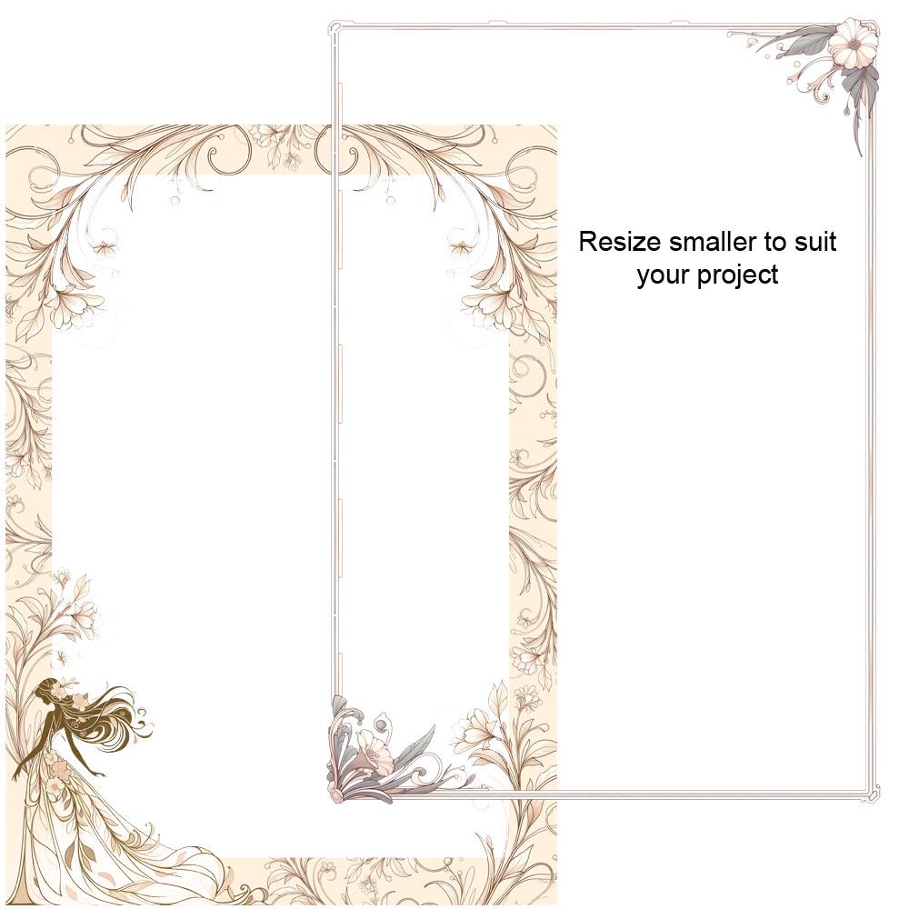 Whimsical Enchanted Page Borders Frames Ornate Decorative Art Nouveau ...