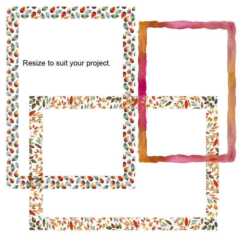 Autumn Leaves Watercolour Borders Frames Fall Autumn Clip Art Bundle 10 ...