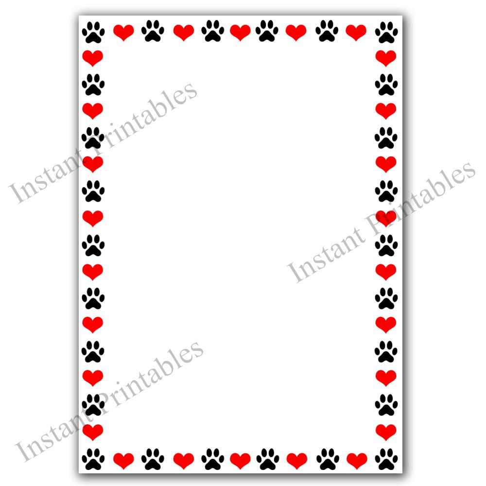 Paw Print Borders Frames Animal Footprints Clipart Bundle 10 Digital ...