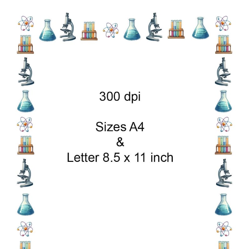 Science Border Frame: School Project Printable (digital Download) - Etsy