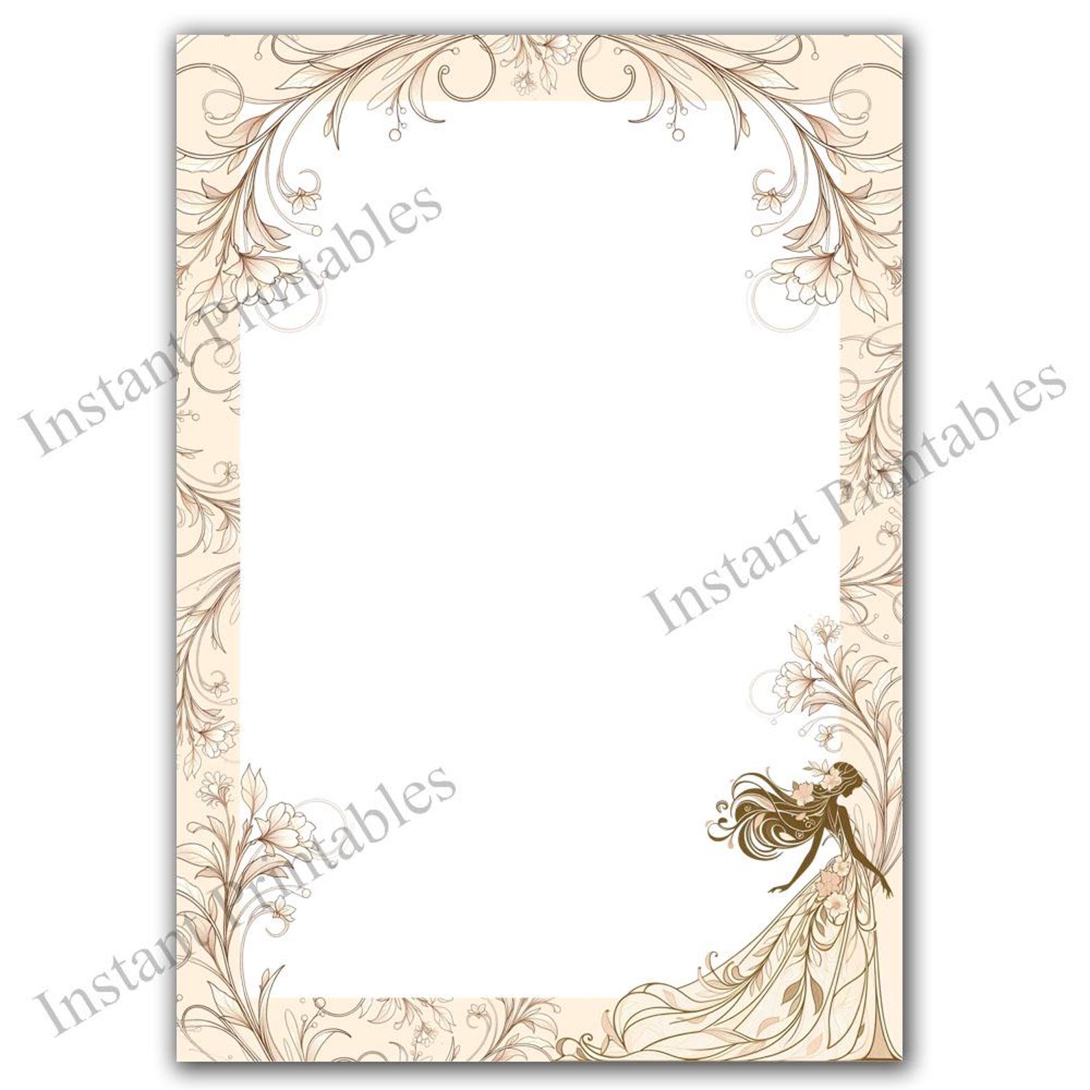 Whimsical Enchanted Page Borders Frames Ornate Decorative Art Nouveau ...