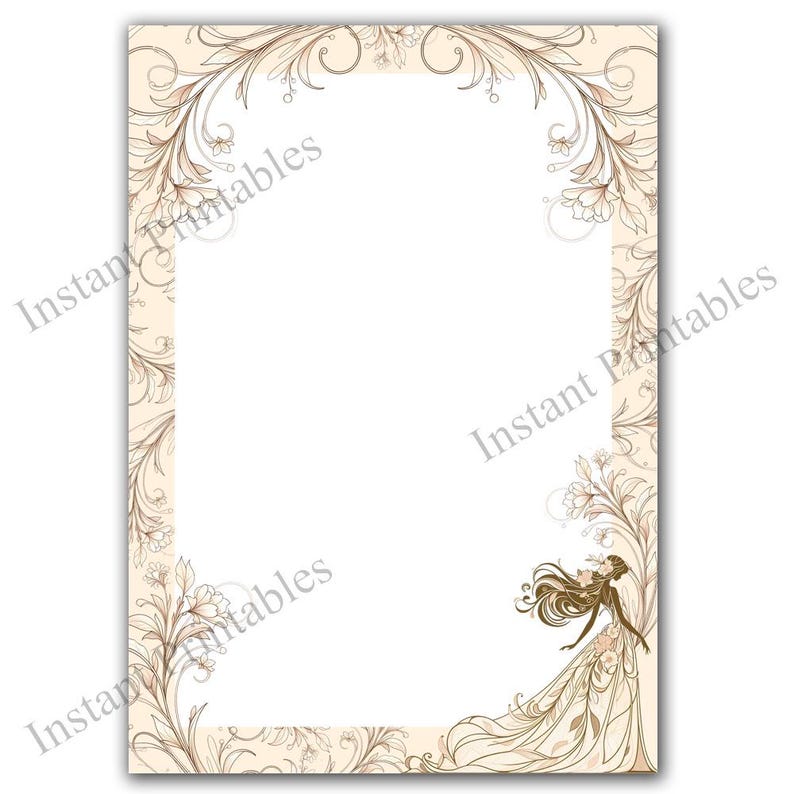 Whimsical Enchanted Page Borders Frames Ornate Decorative Art Nouveau ...