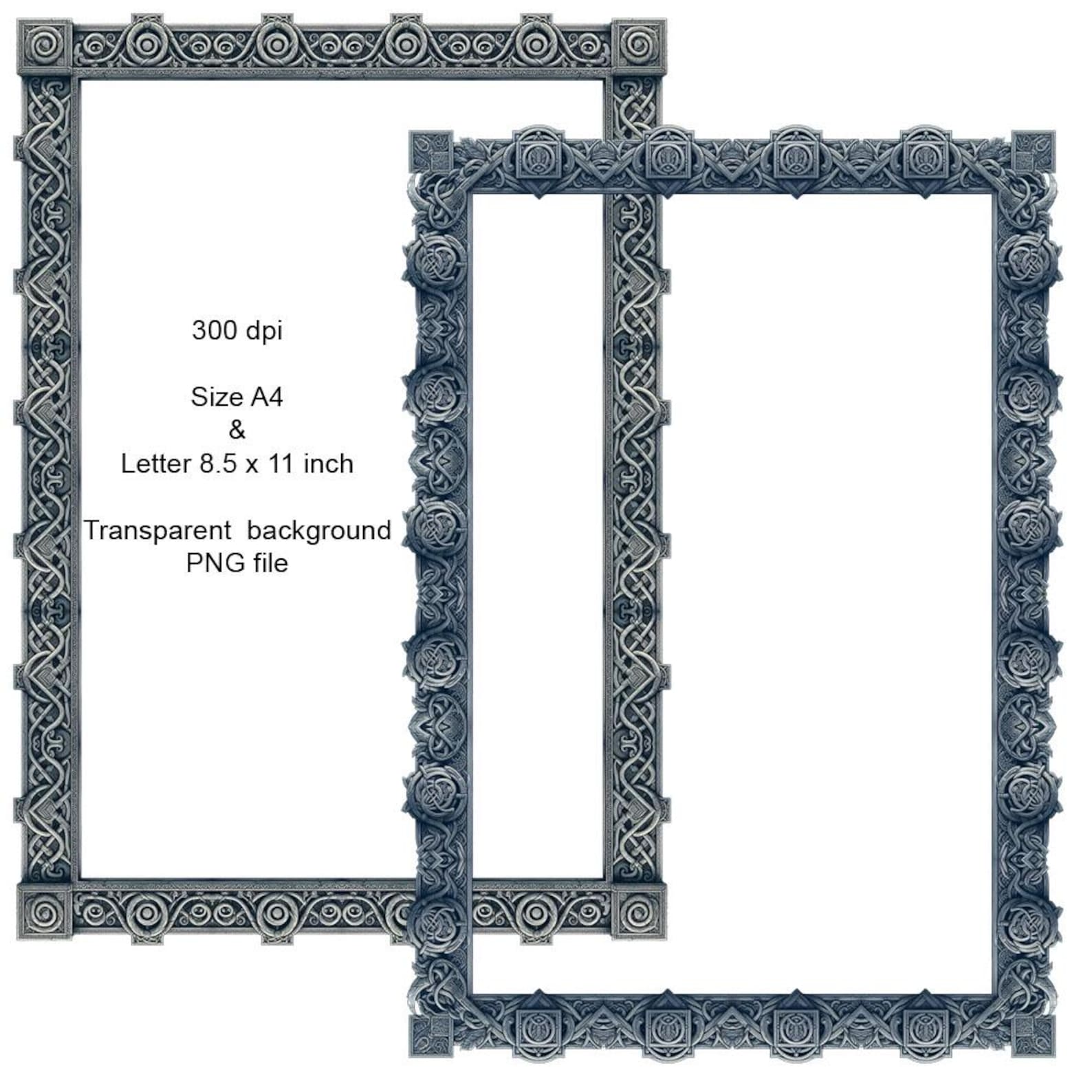 Nordic Borders 7 Frames Ornate Norse Style Clip Art Digital Download ...