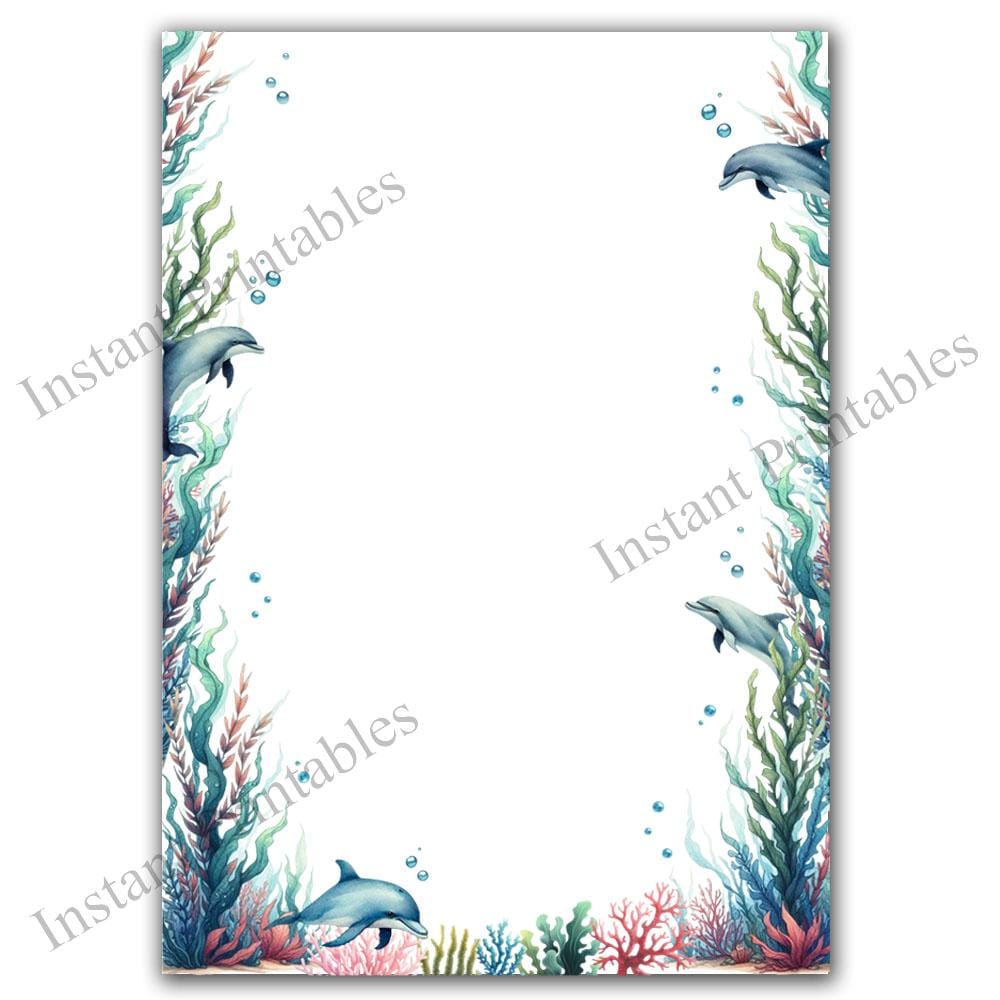 Under the Sea Borders Frames Clip Art Bundle 8 Digital Download Frame ...