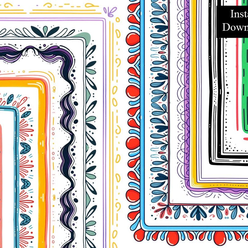 Frames Colourful Art - Etsy