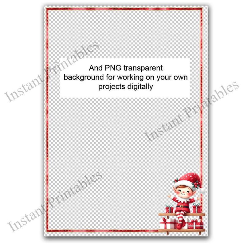 Elf on a Shelf Christmas Border Frame Clip Art Digital Download A4 & 8 ...