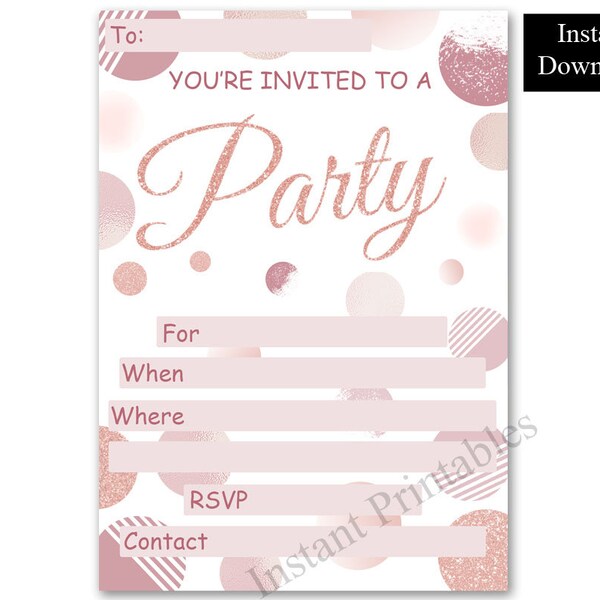 Blank Birthday Invitation - Etsy