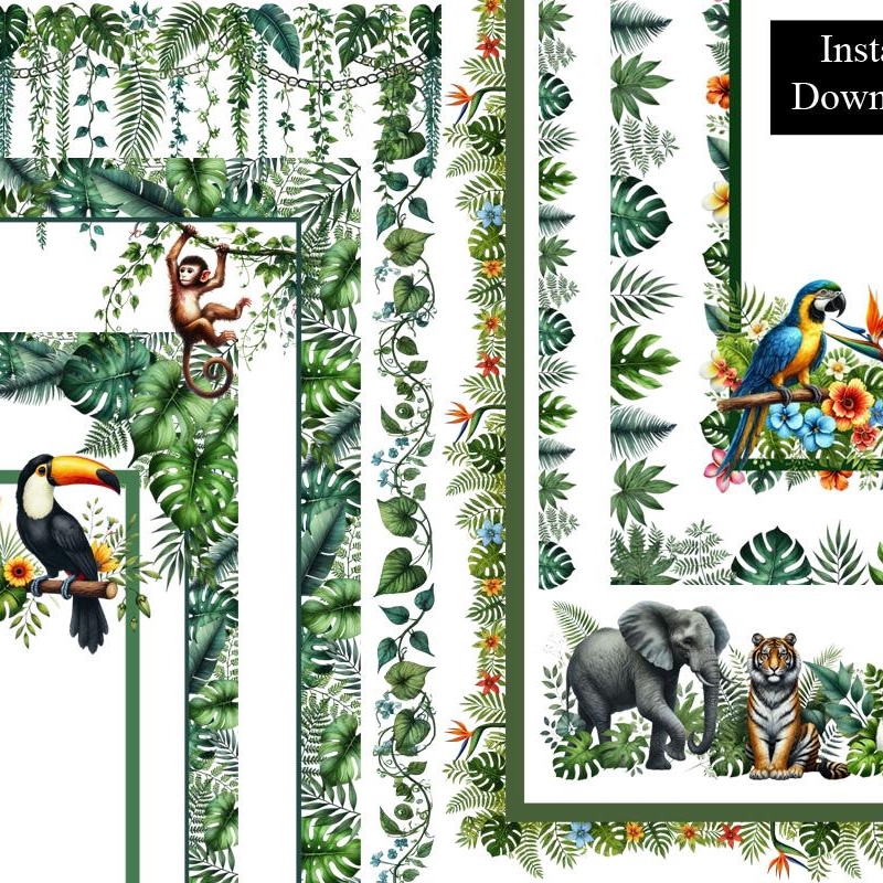 Jungle Greenery Wallpaper - Etsy UK
